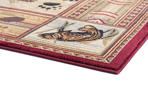 Universal Rugs Black Bear Mat Scatter Rug, 2' x 3', Brown