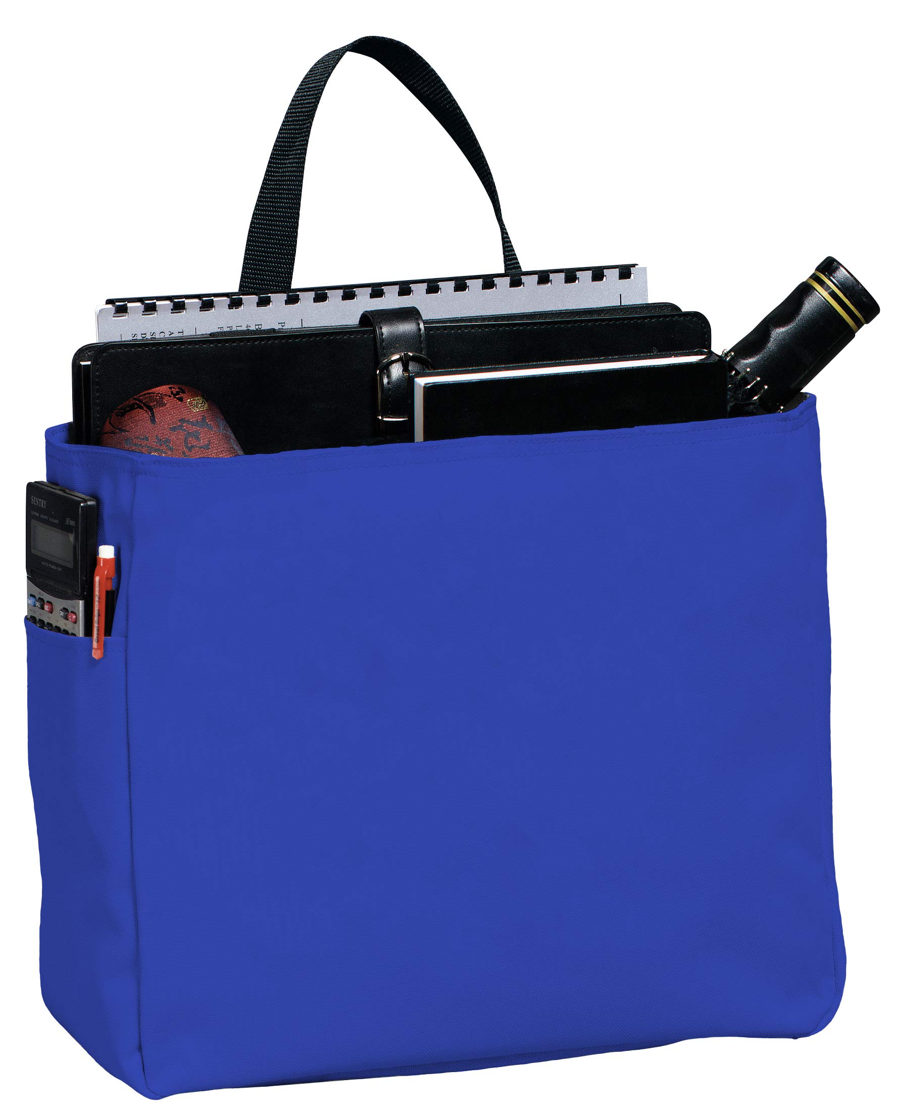 all about me company Personalized Monogrammed Shoulder Bag with Custom Text Essential Canvas Tote Bag with Customizable Embroidered Monogram (Royal)