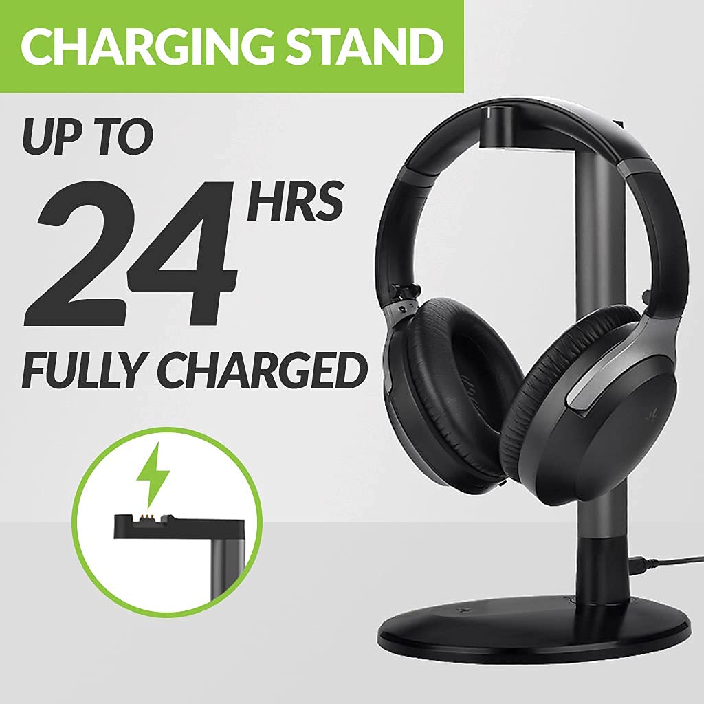 Avantree Aria 8090T Bluetooth 5.0 aptX HD Active Noise Cancelling Headphones with Mic, USB Adaper Dongle and Charging Stand for Calls & Music, Wireless Over Ear Headset for PC Computer Laptop PS4 PS5