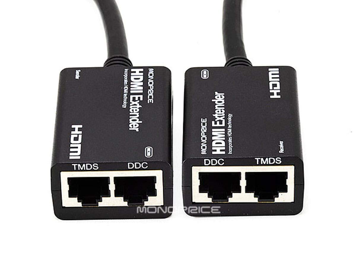 Monoprice HDMI Extender - Using Cat5e or CAT6 Cable, Extend Up to 98-Feet, HDCP Pass-Through, Up to 1080p Resolution