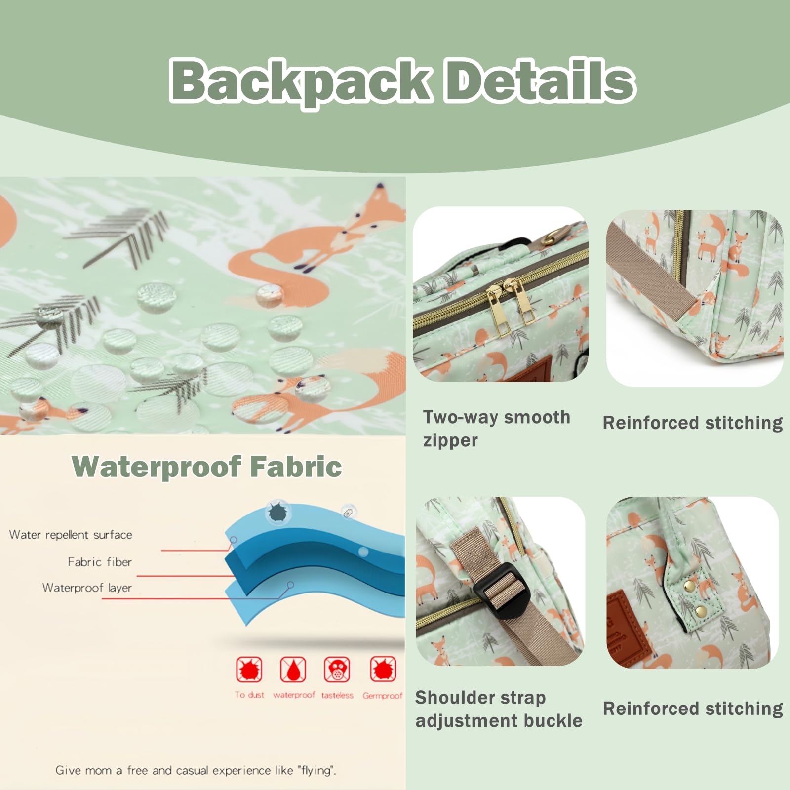 Armbq Baby Diaper Bag Backpack Multi-Function Waterproof Diaper Bag for Baby Care Travel Essentials Back Pack for Mom