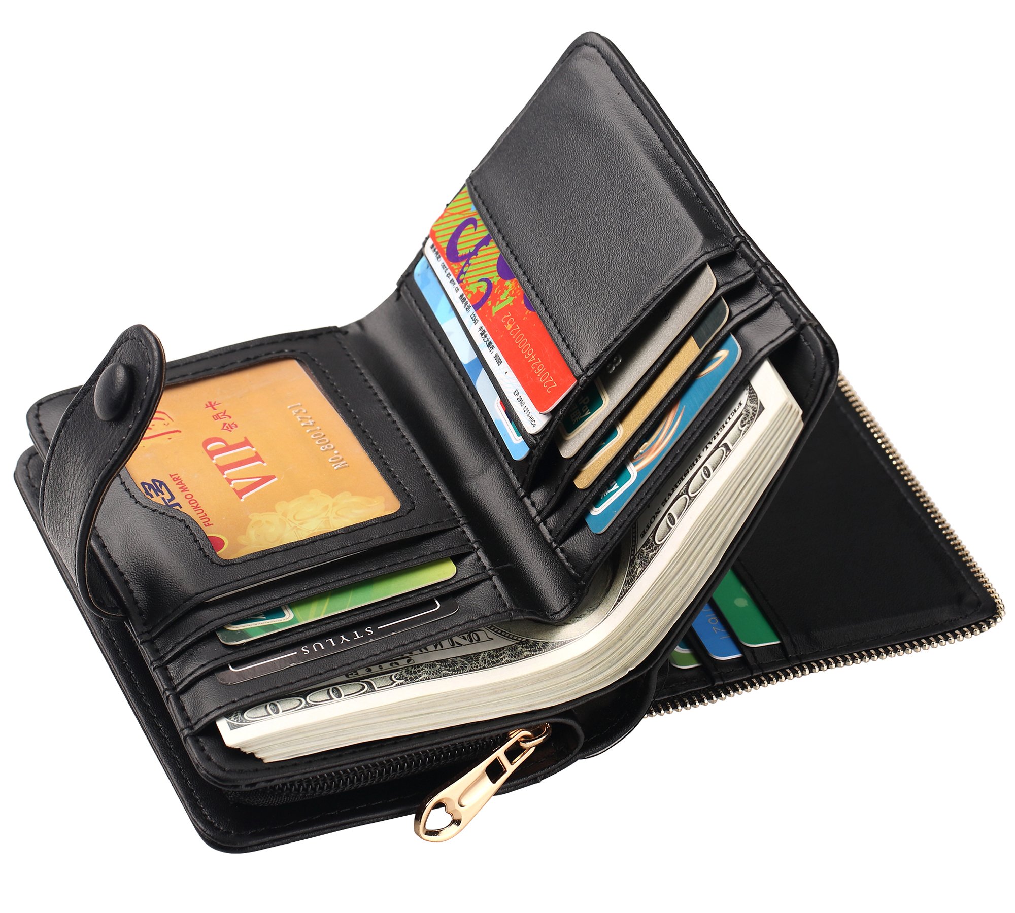 Fanaztee Women RFID Blocking Vintage Organizer Wallet for Ladies Small Purse with Multi Card Holder