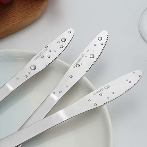 Funnydin 24 Pieces Dinner Knives Set, 8.1" Inches Table Knives Set, Durable Butter Knife, Food Grade Stainless Steel Dinner Knife, Cost-effective Knives Silverware - Mirror Polished, Dishwasher Safe