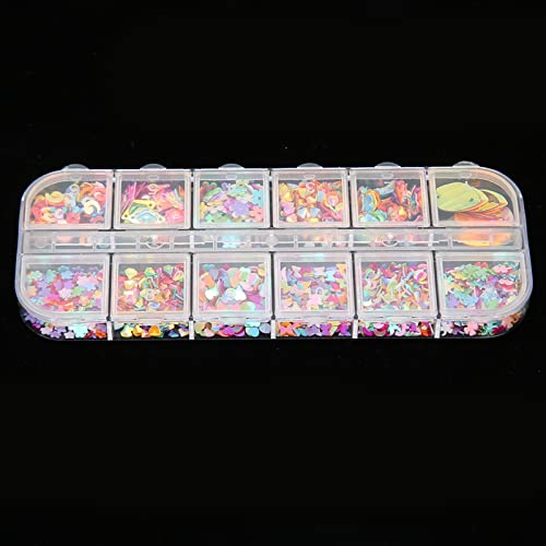 Tgoon Art Glitter Sequins, Portable Shiny Nail Decals Flakes for Nail Art Craft Makeup