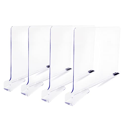 Shelf Dividers for Closet Organization β Premium Closet Shelf Dividers for Closet, Kitchen, Bedroom, Bathroom β Universal Closet Shelf Organizer for 0.4-0.95-inch Shelves β Practical Plastic Organizer