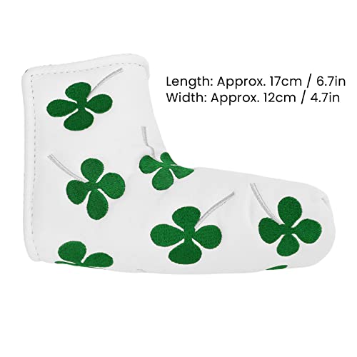 Astibym Golf Putter Headcover, Golf Putter Cover Soft Plush Lining Thick Plush Lining Embroidery Craftsmanship for Indoor(White)