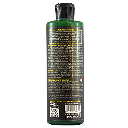 MASTERSON'S CAR CARE MCC_107_16 Wheel & Rim Cleaner Gel - Removes Heavy Brake Dust Instantly - Sprayable Gel Formula Clings Surfaces - Safe On Chrome and Clear Coat Finishes (16 oz)