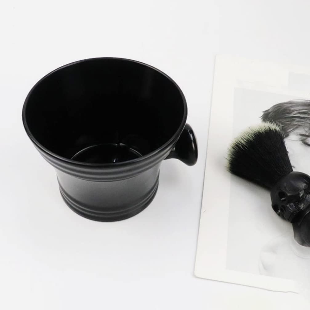Beavorty Ceramic Shaving Bowl with Handle Wide Mouth Large Capacity Shaving Soap Pottery Cup for Men Portable Pottery Shaving Cream Mug