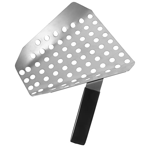 FUOYLOO French Fries Shovel Popcorn Machine Popcorn Metal Pooper Scooper Utility Scoop Fry Bagger Scoop Food Scoop Food Shovel Stainless Steel Chips Shovel Cereals Shovel Silver Teaspoon