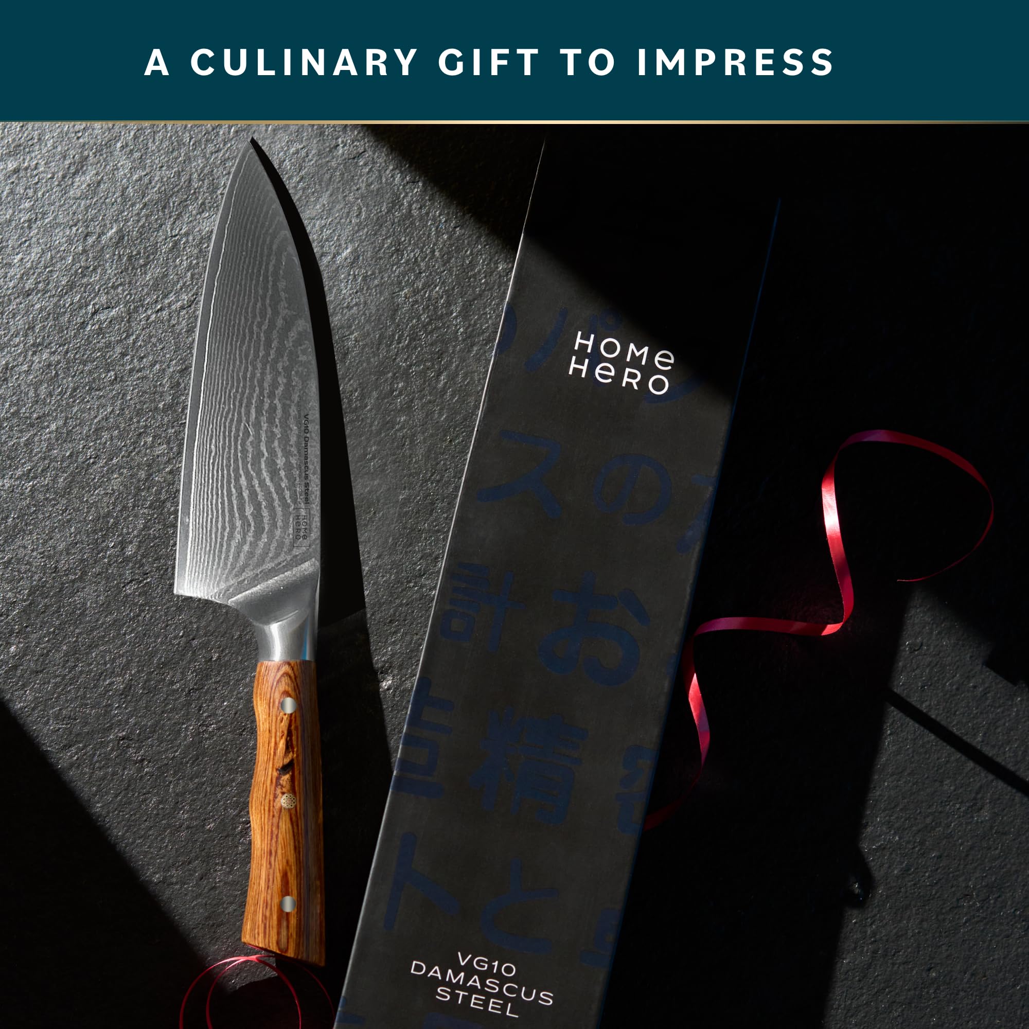 Home Hero Japanese Deba Knife Collection - VG10 Damascus Steel Triple Rivet Ultra Sharp 67 Layers Kitchen Knife with Ergonomic Rosewood Handle - Unique Gift for Men & Women (6 Inch Deba Knife)