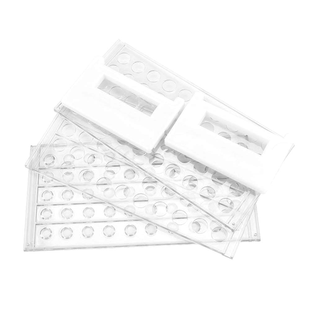 Plastic Test Tube Rack for 12/13 mm Tubes, Hole Diameter is 13.6mm, Holds 50, Detachable, Karter Scientific 208V2 (Pack of 1)