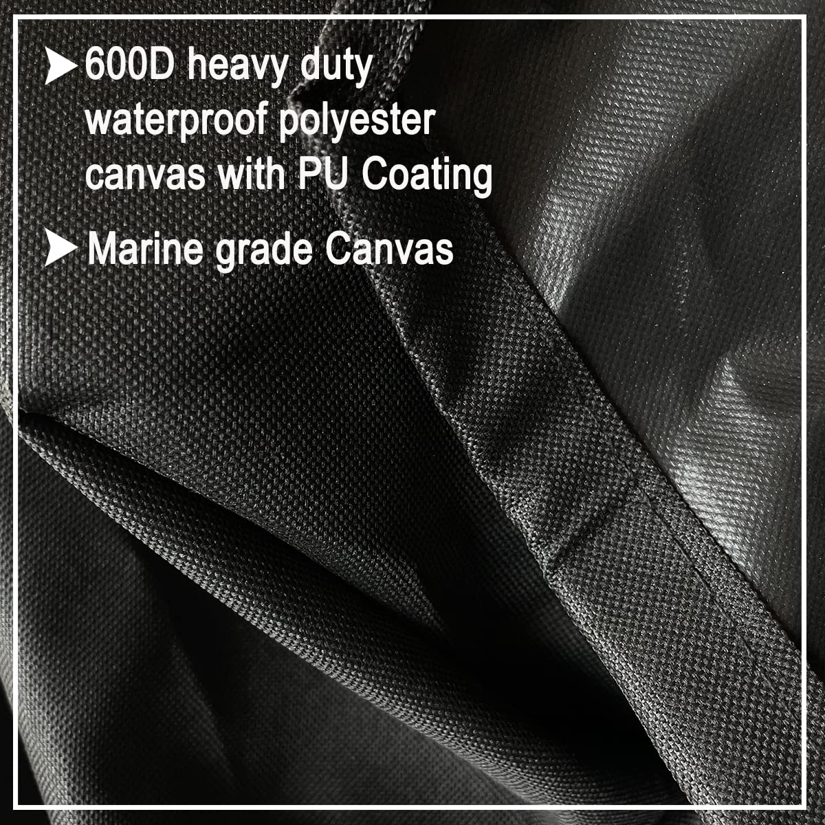 Bimini Top Boot Cover for 3-4 Bows Bimini Tops, Waterproof Bimini Storage Boot Cover, Heavy Duty 600D Bimini Tops Cover, Only Storage Boot, Black, 85"-90" Width