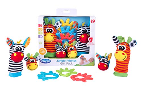 Playgro Baby Toy Jungle Friends Gift Pack 0182436107 for baby infant toddler children is Encouraging Imagination with STEM/STEAM for a bright future - Great Start for A World of Learning