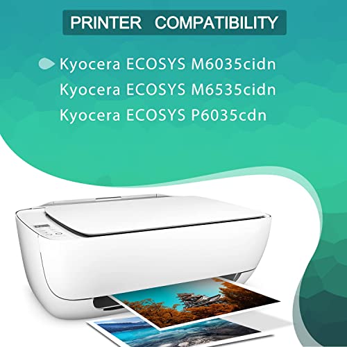 GREENBOX Compatible Toner Cartridge Replacement for Kyocera TK-5152 TK5152 for Mita ECOSYS M6535cidn M6035cidn P6035cdn TK-5152K TK-5152C TK-5152M TK-5152Y Printer (4 Pack), Black