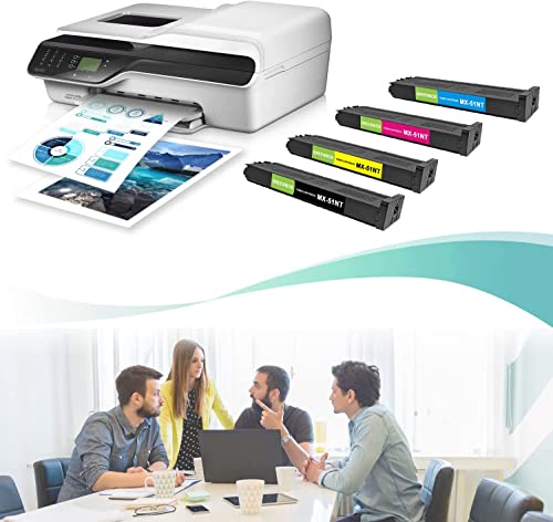GREENBOX Compatible MX-51NT Toner Cartridge Replacement for Sharp MX-51NT MX-51NTBA MX-51NTCA MX-51NTMA MX-51NTYA for MX-4110N MX-4111N MX-4140N MX-4141N MX-5110N MX-5111N MX-5140N MX-5141N (4 Pack)