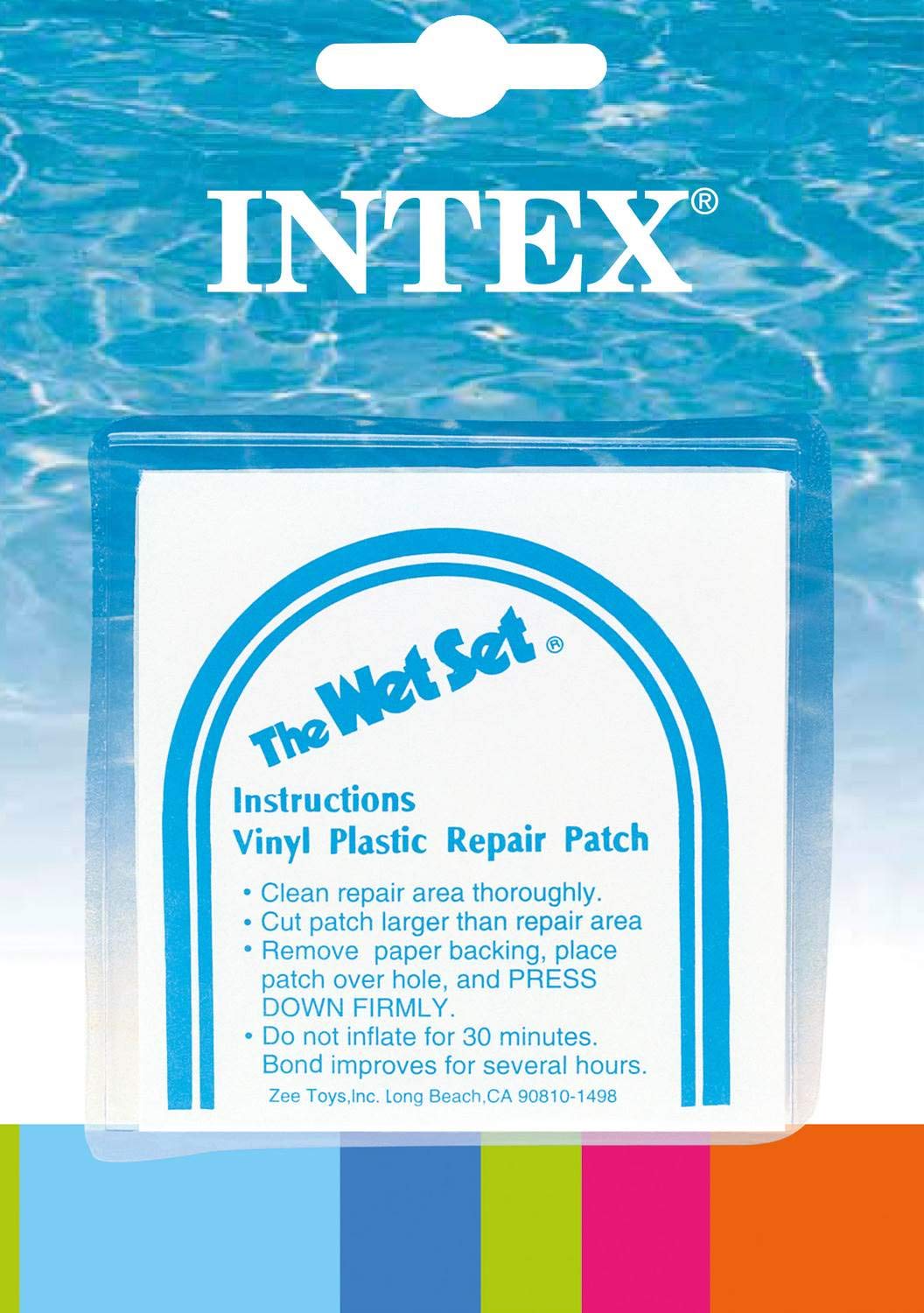Intex Inflatable Splash N Chill Island Lake Raft Lounger for Up to 7 Adults and Wet Set Adhesive Vinyl Tube Repair Patch 6 Pack Kit