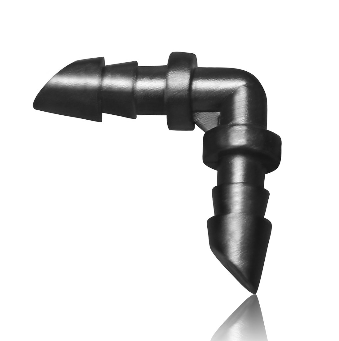 Mini Skater 1/4-Inch Barbed Elbows Fitting Perfect for Drip Irrigation Tubing System,Flower Beds, Vegetable Gardens, Herbs Gardens 100 PCS/Bag