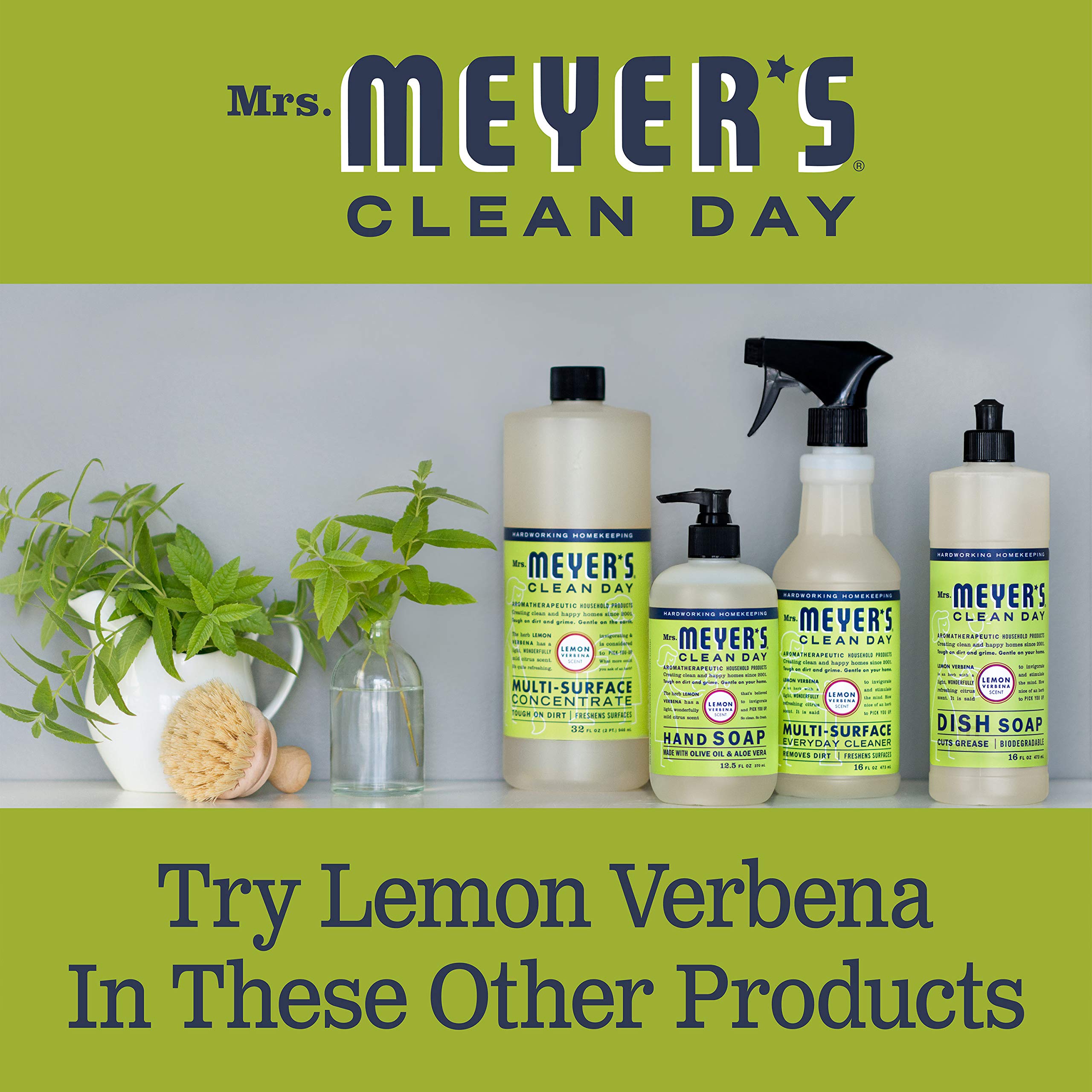 MRS. MEYER'S CLEAN DAY Foaming Hand Soap, Lemon Verbena Scent, 10 Fl oz (Pack of 2)