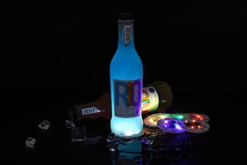 HANCIRCLE LED Coaster White,12 Pack Light Up Coasters,LED Sticker Lights,Wine Bottle Lights,for Drinks,Bar Accessories,Party,Wedding