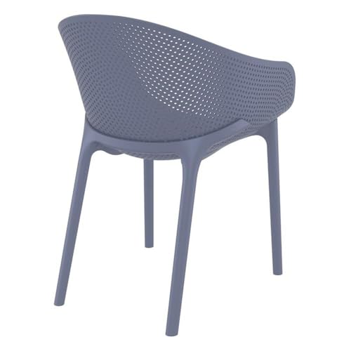 Compamia Sky Patio Dining Arm Chair in Dark Gray (Set of 2)