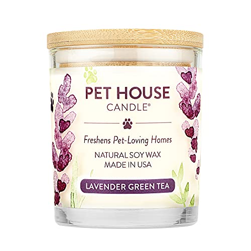 One Fur All - 100% Natural Plant-Based Wax Candle, 30+ Fragrances - Pet Odor Eliminator, Appx 60 Hours Burn Time, Scented Jar Candles β Pet House Candle, (Pack of 1, Lavender Green Tea)