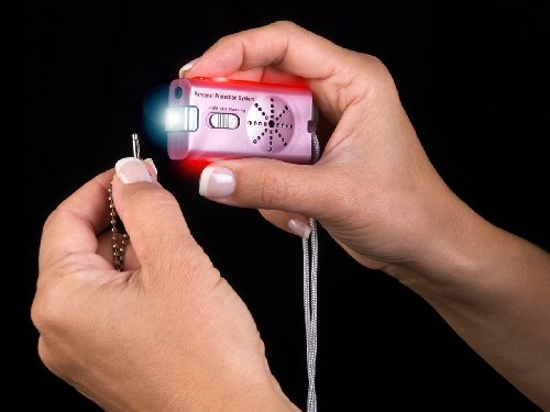 Brite Strike โ Personal Protection Alarm with 120 dB Loud Security Safe Sound - Complete Emergency Self Defense Device, Battery Powered โ Pink