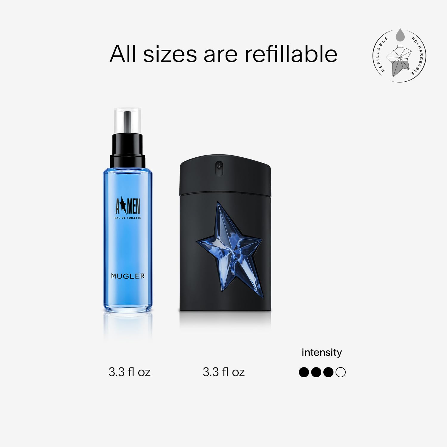 Mugler A*Men - Eau de Toilette - Mens Cologne - Woody & Ambery - With Patchouli & Coffee Extract - Long Lasting Fragrance - 3.3 Fl Oz