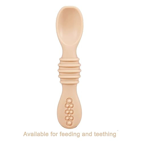 PandaEar 7 Pack Baby Led Weaning Spoons| Silicone Baby Spoons Self Feeding Utensils, Toddler Infant Feeding Spoon First Stage
