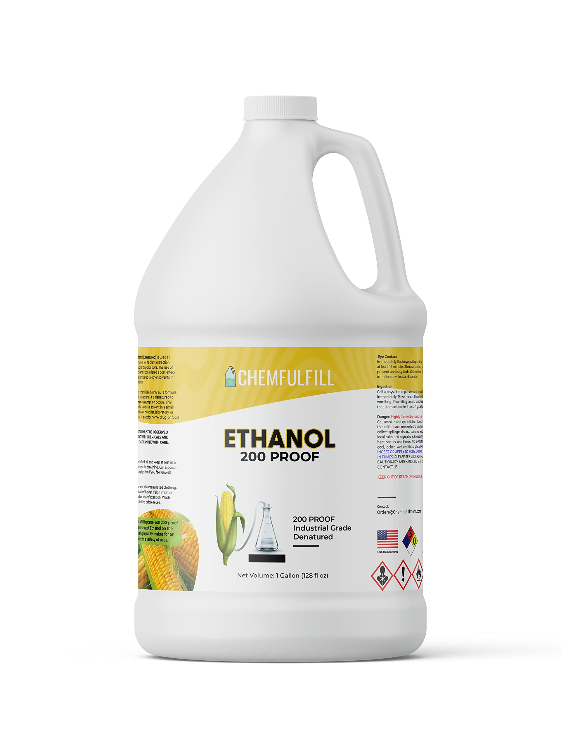 Chemfulfill 200 Proof Ethanol – Ethanol (100% EtOH Denatured) (5-Gallon (640 fl oz))