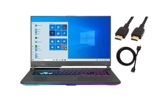 Asus ROG Strix G17 17.3" 144Hz IPS FHD Gaming Laptop | AMD Ryzen 7 4800H | NVIDIA GeForce RTX 3060 | 16GB DDR4 | 512GB SSD | RGB Backlit Keyboard | Windows 10 | Whit HDMI Cable Bundle