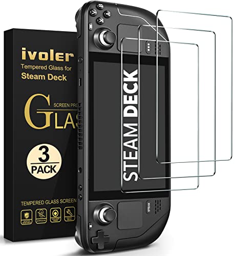ivoler [3-Pack] Screen Protector Tempered Glass for Steam Deck 7''2022[New Version], Transparent HD Clear Anti-Scratch Screen Protector Compatible with Steam Deck[Updated Version]