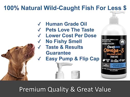 Omegease Omega 3, 6 & 9 Fish Oil for Dogs and Cats, 16 Ounces