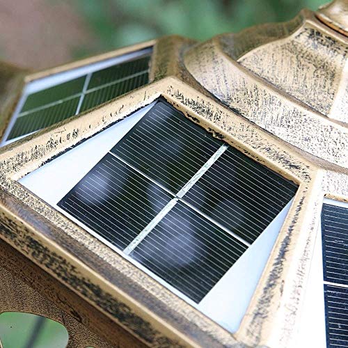IP65 Waterproof Solar Column Head Light Outdoor Garden Landscape Street Light Home Door Column Wall Post Lamp Villa Patio Security Light Exterior Post Light Pillar Lamp Decorative Lantern