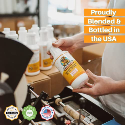 FurryFreshness Extra Strength Cat or Dog Pee Stain & Permanent Odor Remover + Smell Eliminator -Removes Stains from Pets & Kids Including Urine or Blood- Lifts Old Carpet Stains- 32oz Spray