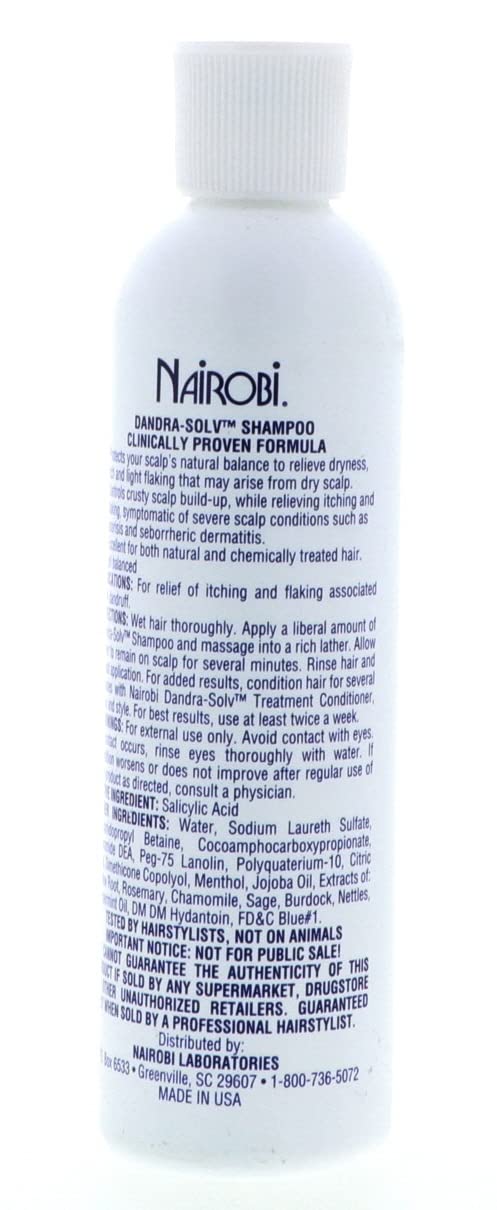 Therapeutic Dandra-Solv Moisturizing Shampoo for Unisex By Nairobi, 8 Ounce