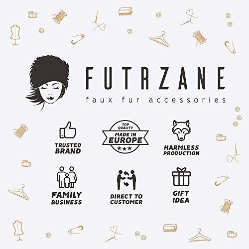 Futrzane Faux Fur Hooded Scarf for Women - Versatile Knitted Cowl for Winter (Black - Black Raccoon)