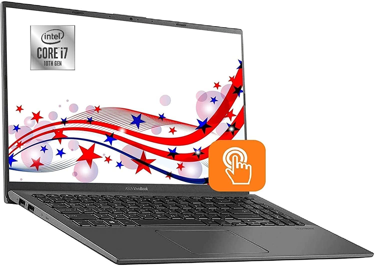 ASUS Vivobook 15.6" FHD Touchscreen Laptop, Intel 10th Gen Quad-Core i7-1065G7 Processor, 16GB RAM, 256GB SSD + 1TB HDD, Backlit chiclet Keyboard, WiFi 5, Webcam, Slate Grey, Windows 10 Home