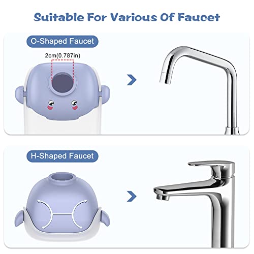 Maliton Faucet Extender for Toddlers, Sink Extender for Kids Hand Washing, Suitable for Bathroom, Kitchen, Bathtub Sink, Fits Most Faucets (2 Pack, Blue)