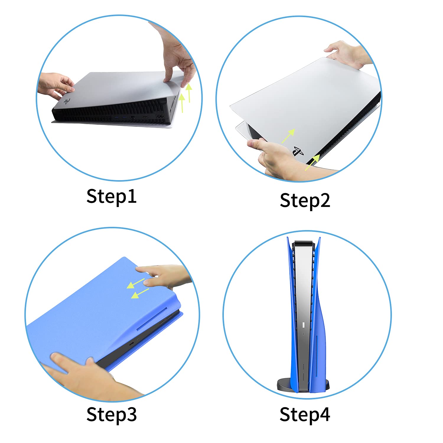 IQIKU PS5 Plates for Disc Edition, PS5 Cover, Hard Shock Resistant PS5 Shell (Blue)