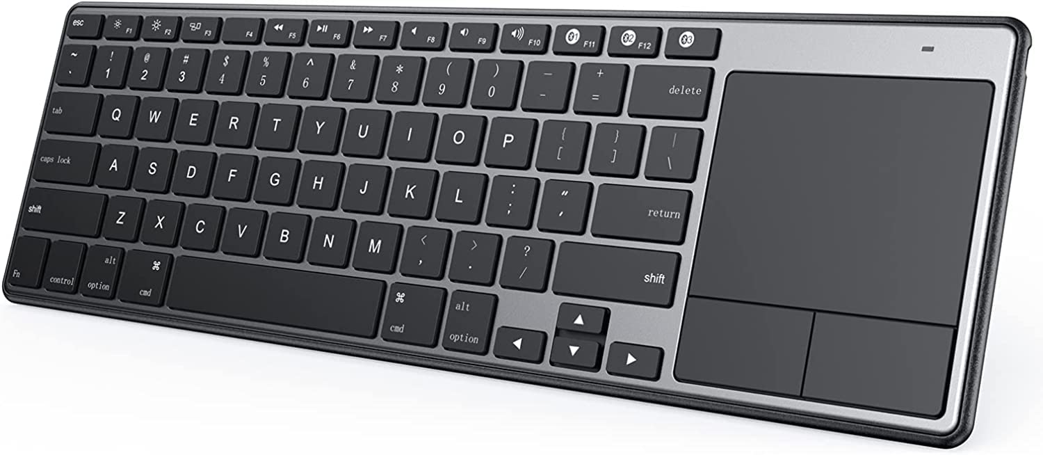 Bluetooth Keyboard with Touchpad for Mac OS & iPad iOS, Rechargeable Wireless Keyboard with Trackpad, Ultra Slim Multi-Device Keyboard for MacBook Pro/Air, iMac, iPhone, iPad Pro/Air/Mini
