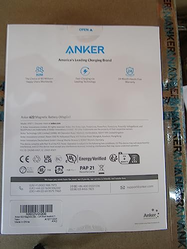 Anker Magnetic Battery (MagGo), 5,000 mAh Foldable Magnetic Wireless Portable Charger and USB-C for iPhone 15/15 Plus/15 Pro/15 Pro Max, iPhone 14/13 Series(Misty Blue)