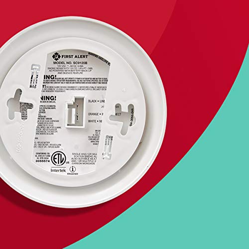 First Alert BRK SC9120LBL Hardwired Smoke and Carbon Monoxide (CO) Detector with 10 Year Sealed Battery Backup , White