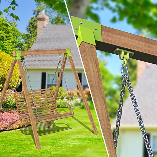 Swing Hangers for Wooden Sets Pack of 2 Heavy Duty Swingset Hardware with Locking Hooks for Porch, Patio, Playground Indoor/Outdoor by Highpro