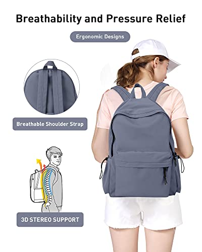 Dark blue Backpack for Women Men, Waterproof High School Bookbag,Lightweight Casual Travel Daypack,Classic Basic College Backpack,Middle School Bag for Teen Girls Boys
