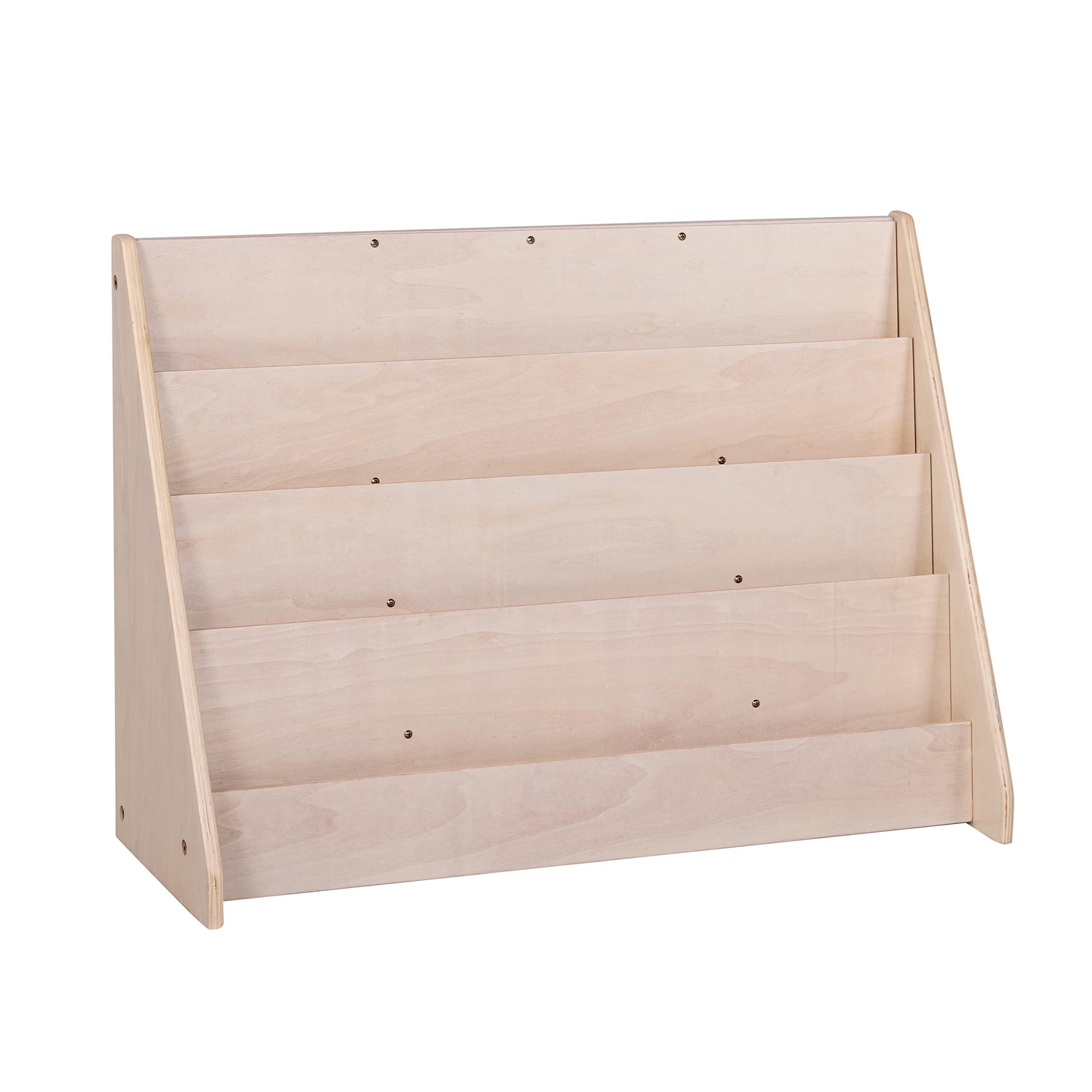 Children’s Factory 4-Shelf Book Display, Kids Daycare Bookshelves, Toddler Preschool & Nursery Storage, Classroom Reading Nook Furniture, DIY Assembly
