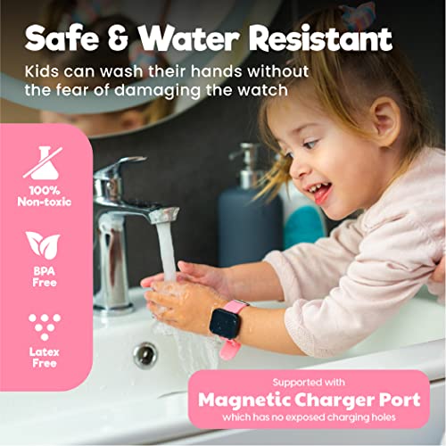 Potty Training Watch for Kids V2 β A Water Resistant Potty Reminder Device for Boys and Girls to Train Your Toddler with Fun/Musical and Vibration Interval Reminders with Potty Training eBook (Pink)