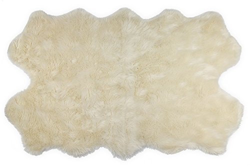 Nouvelle Legende® Faux Fur Sheepskin Premium Rug Quattro (43 in. X 73 in.) White
