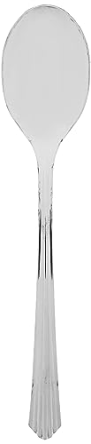 Bluesky Trading Upscale Silver Flatware, Plastic Teaspoons - Pack Of 20 - Classic Design, Perfect for Weddings, Birthday Parties, Events, Everyday Use, & More