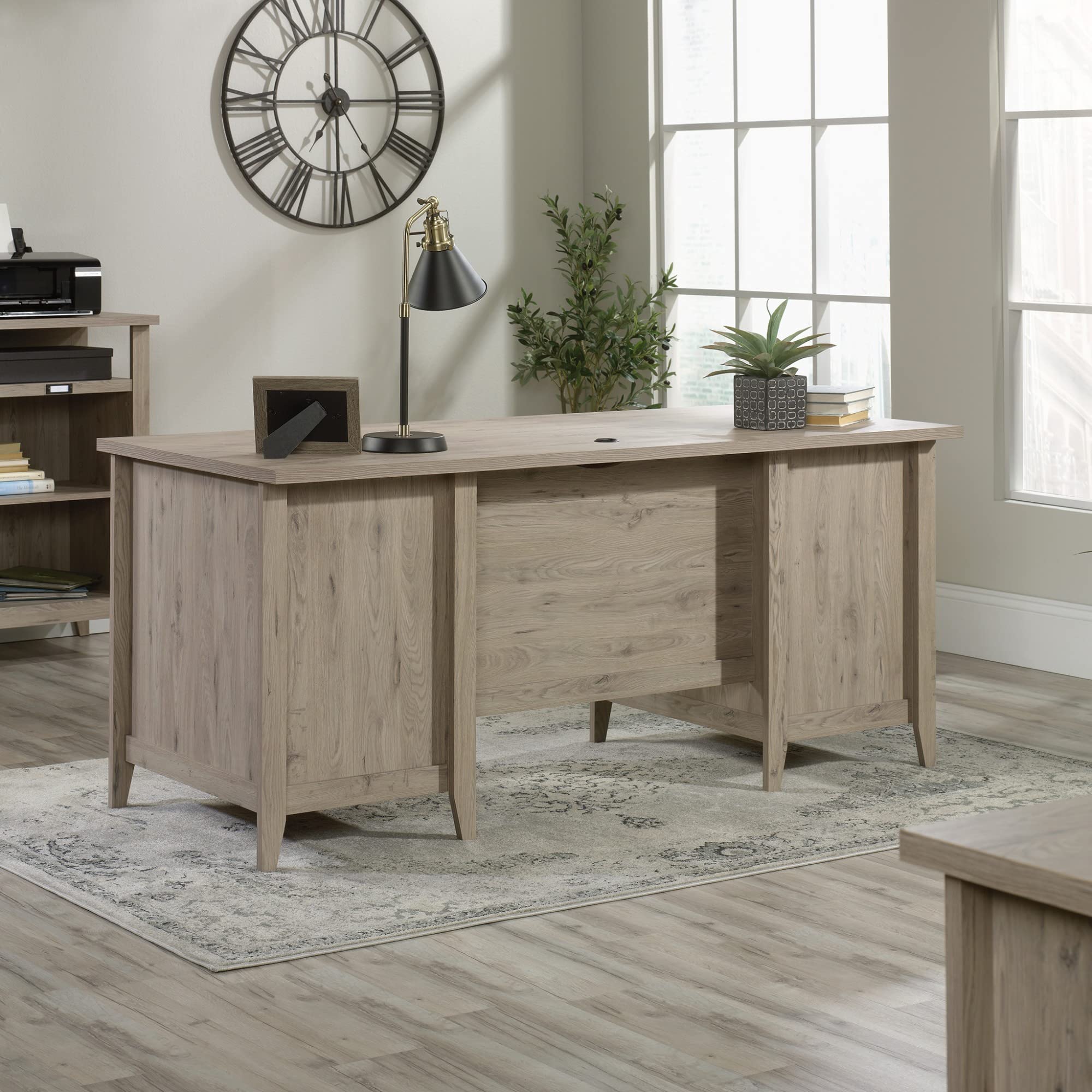 SauderĀ® Summit Station 66"W Executive Computer Desk, Laurel Oak