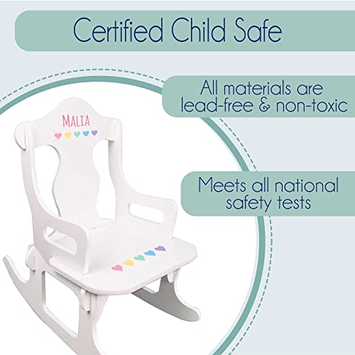 MyBambino Personalized Child's Butterfly Puzzle Rocking Chair Toddler Girl Rocker Flowers